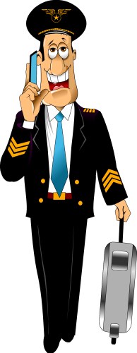 Cheerful Young Pilot Cartoon Royalty Free Vector Image