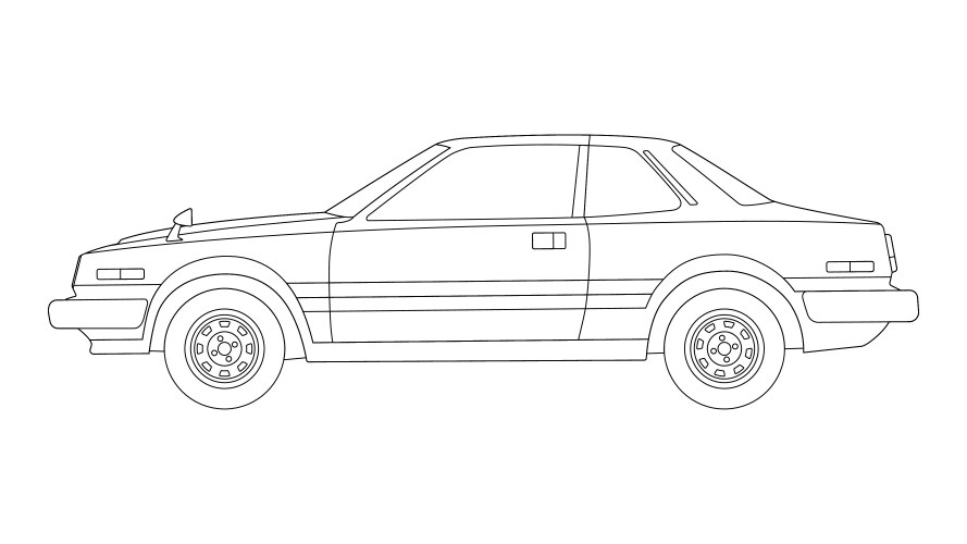Honda prelude 1982 Royalty Free Vector Image - VectorStock