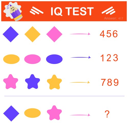 Intelligence puzzle iq test Royalty Free Vector Image