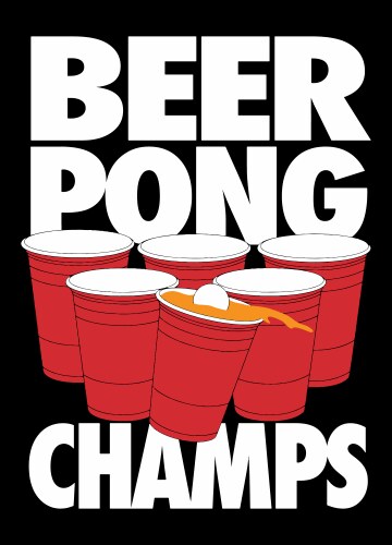 Beer pong game alcohol party red Royalty Free Vector Image