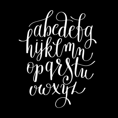 Black and white hand lettering alphabet design Vector Image