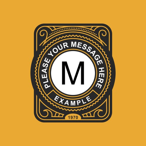 Modern emblem badge template luxury elegant Vector Image