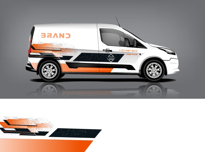 Full wrap van with vinyl sticker sample Royalty Free Vector