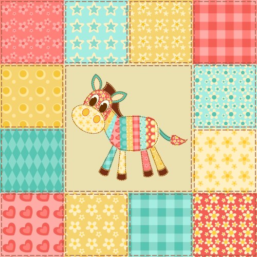 Crocodile patchwork pattern Royalty Free Vector Image