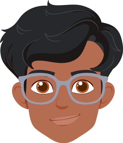 Cartoon man with brown hair smiling Royalty Free Vector