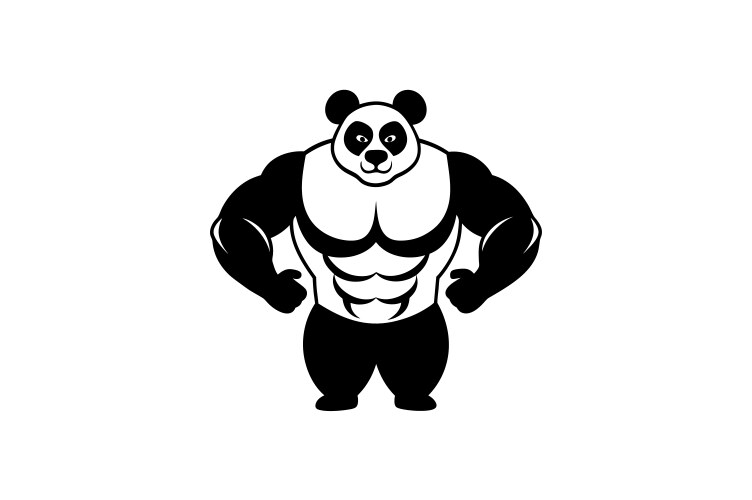 Bodybuilder panda art Royalty Free Vector Image