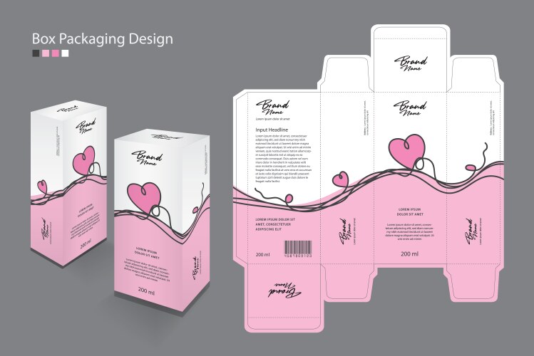 Box packaging design template Royalty Free Vector Image