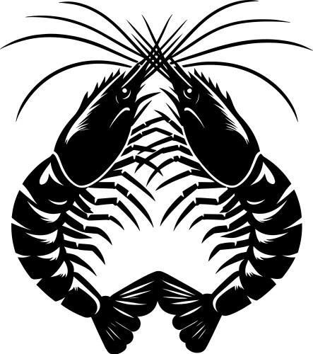 Shrimp silhouette isolated on white background Vector Image