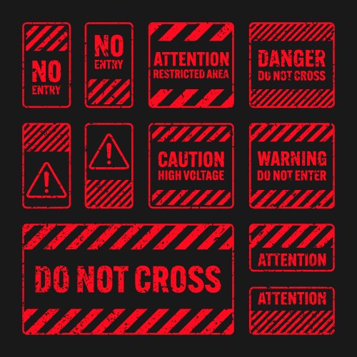 Caution warning black background with yellow Vector Image