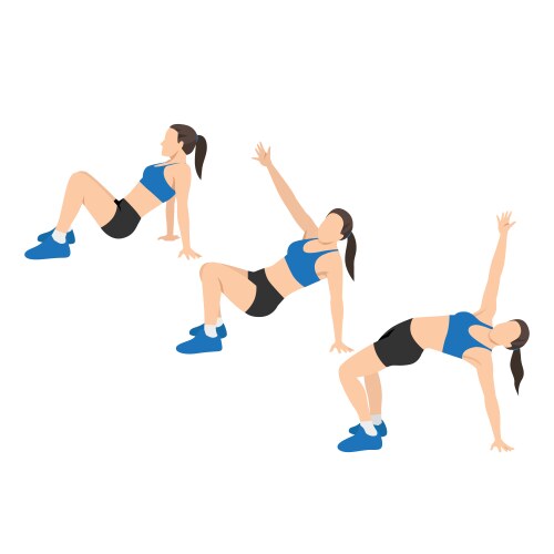 Woman doing lunge twist exercise Royalty Free Vector Image