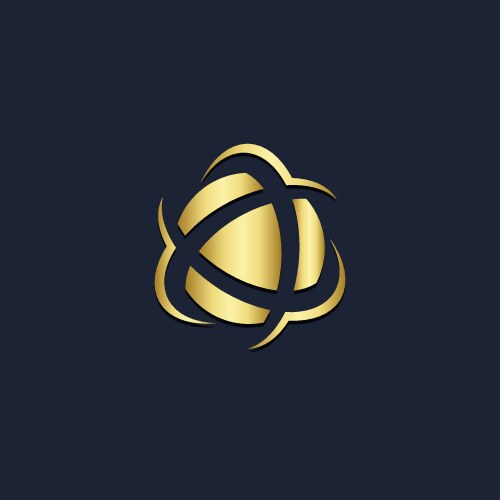 Round connect technology gold logo Royalty Free Vector Image