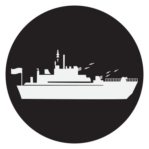 Battleship symbol design Royalty Free Vector Image