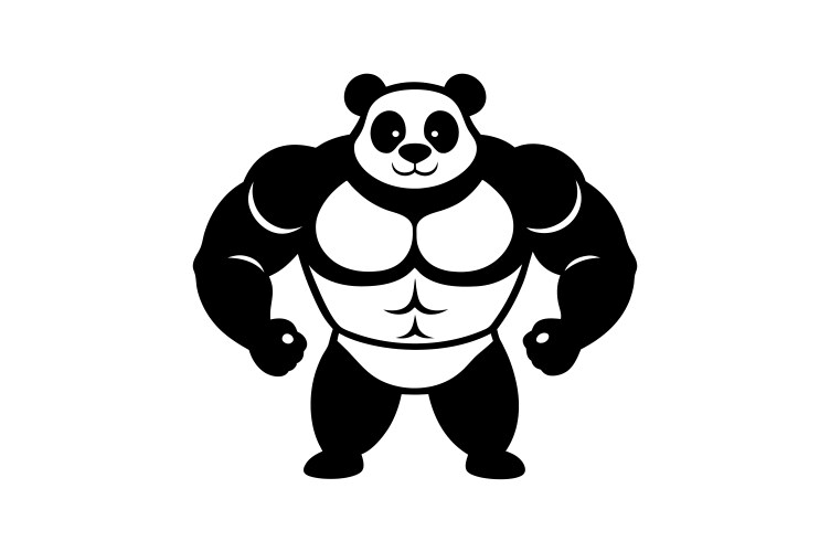 Bodybuilder panda art Royalty Free Vector Image