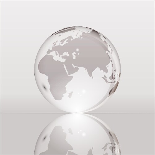 Earth globe 3d world map with white lands Vector Image