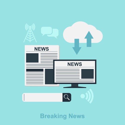 Global daily news logo flat style Royalty Free Vector Image