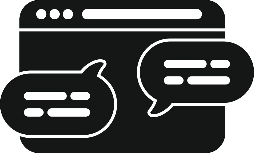 Support online chat device icon simple Royalty Free Vector