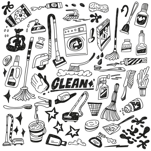 Many tools school education doodle Royalty Free Vector Image