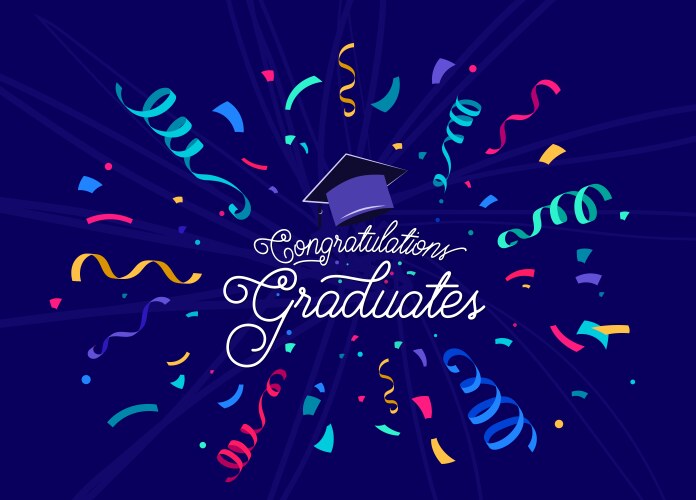 Congratulations graduates background Royalty Free Vector