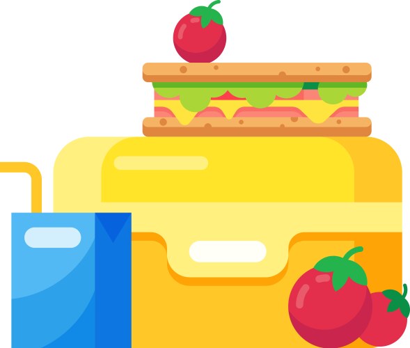 Children school lunch icon lunchbox kid nutrition Vector Image