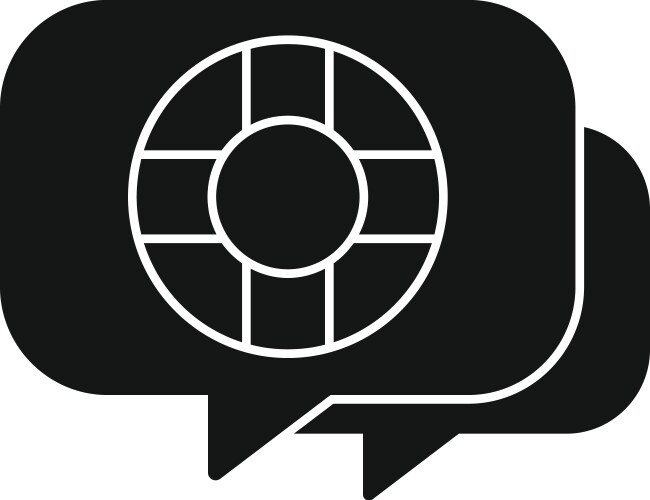 Global chat support icon simple online Royalty Free Vector