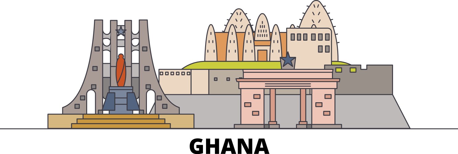 Ghana landmarks Vector Images & Graphics for Commercial Use | VectorStock