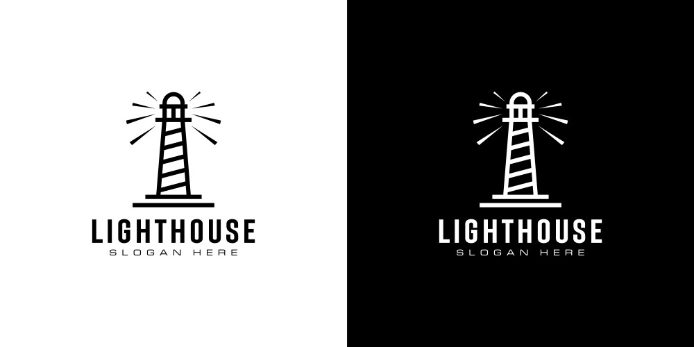 Lighthouse logo design template Royalty Free Vector Image