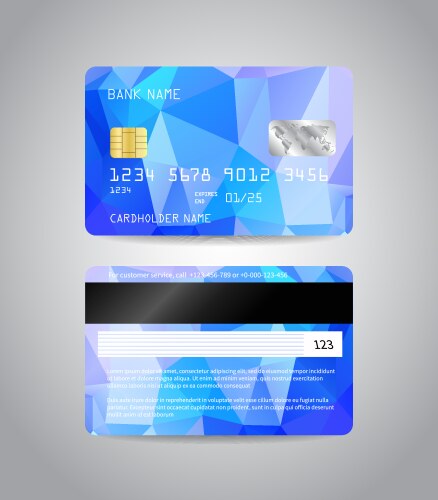 Realistic detailed credit card Royalty Free Vector Image