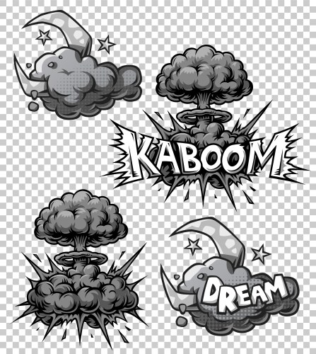 Comic monochrome templates set Royalty Free Vector Image