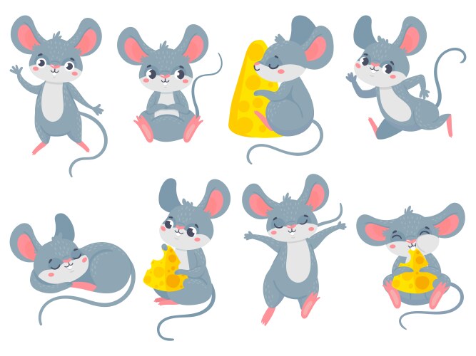 Funny party mouse dabbing Royalty Free Vector Image