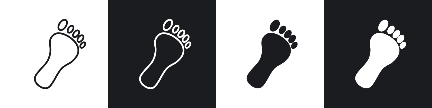 Footprintline in thin line black color flat Vector Image