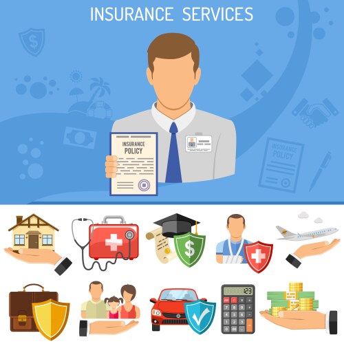 Insurance protection services design template Vector Image
