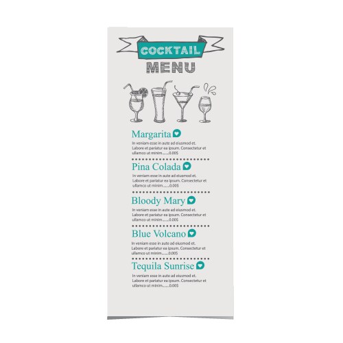 Cocktail menu title Royalty Free Vector Image - VectorStock