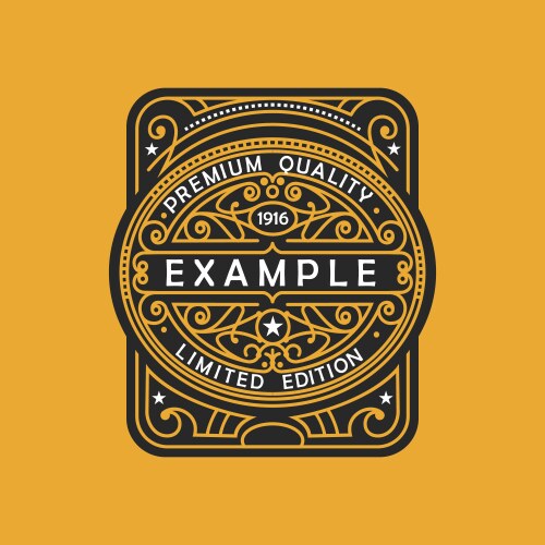Modern emblem badge template luxury elegant Vector Image