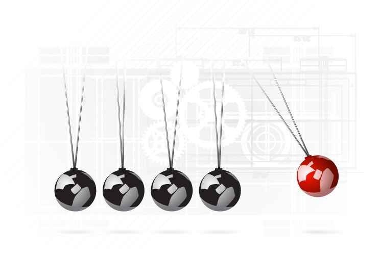 Physics diagram of newton cradle in motion – Royalty-Free Vector ...