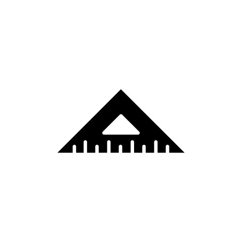 Triangle ruler icon set architect measure Vector Image