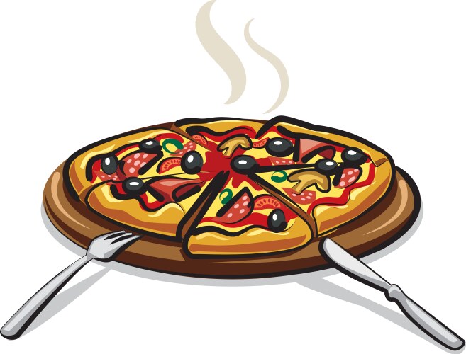 Drawing pizza Royalty Free Vector Image - VectorStock