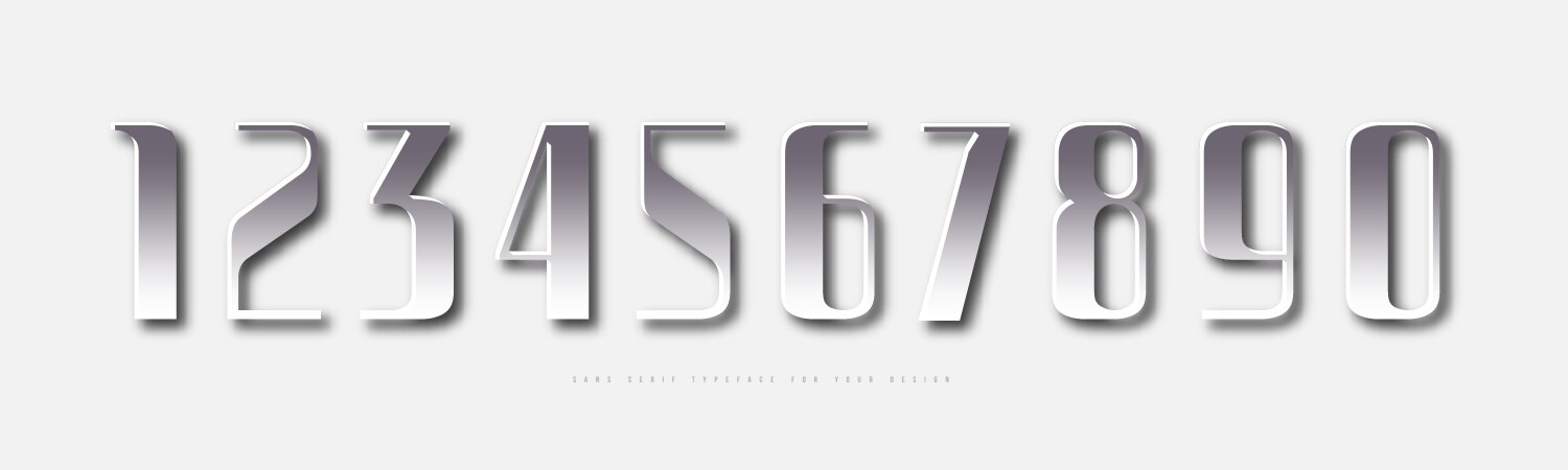 3d numbers gold silver digits stylish beauty Vector Image