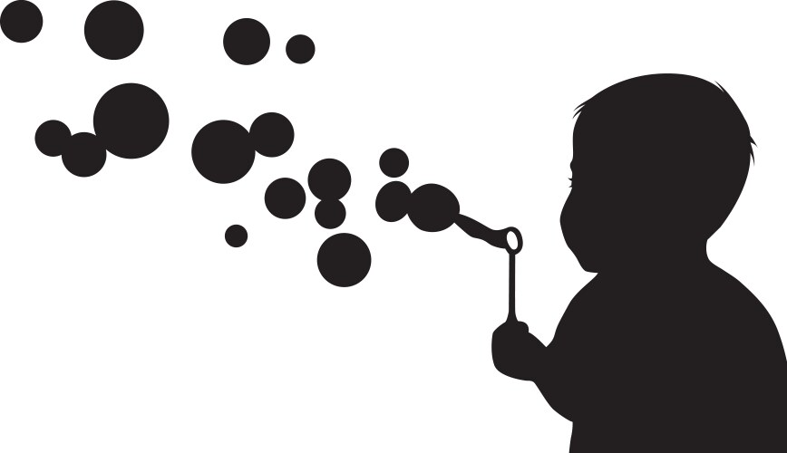 Blowing Bubbles Silhouette Girl Blowing Bubbles Free Vector