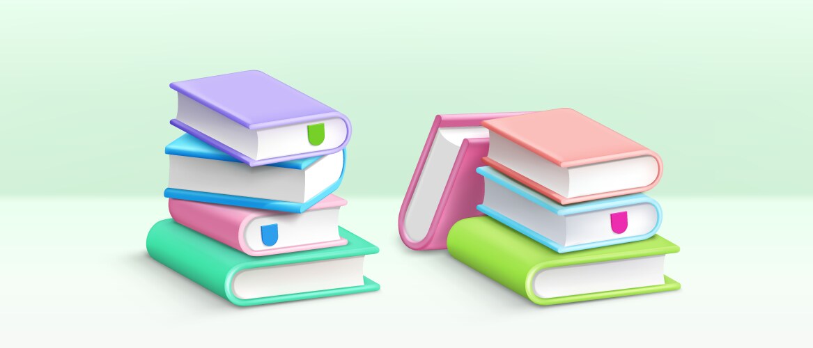 Cartoon Stack of Books Vector Images (over 9,500)