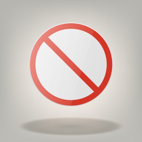 Do not enter white and red round glossy Royalty Free Vector