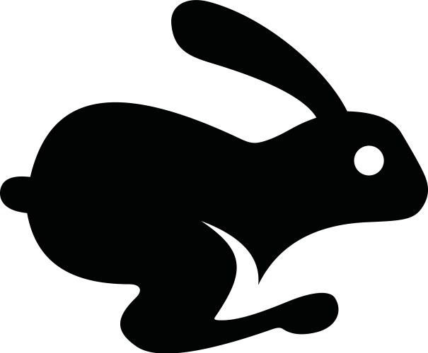 Rabbit silhouette logo icon Royalty Free Vector Image