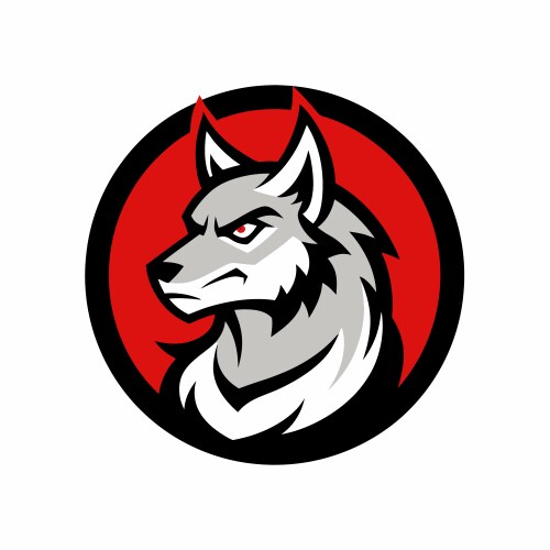 Strong wolf in circle mascot logo design Vector Image