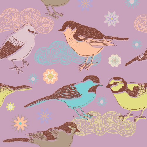 Bird collage background Royalty Free Vector Image