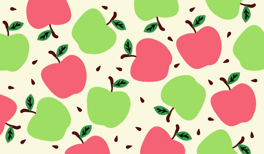 Cute apple fruits pattern background design Vector Image