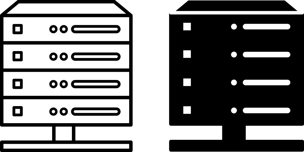 Data analyst icons black and white Royalty Free Vector Image