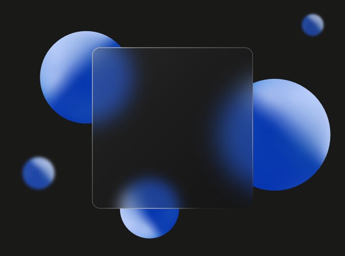 Glass morphism website landing page template Vector Image