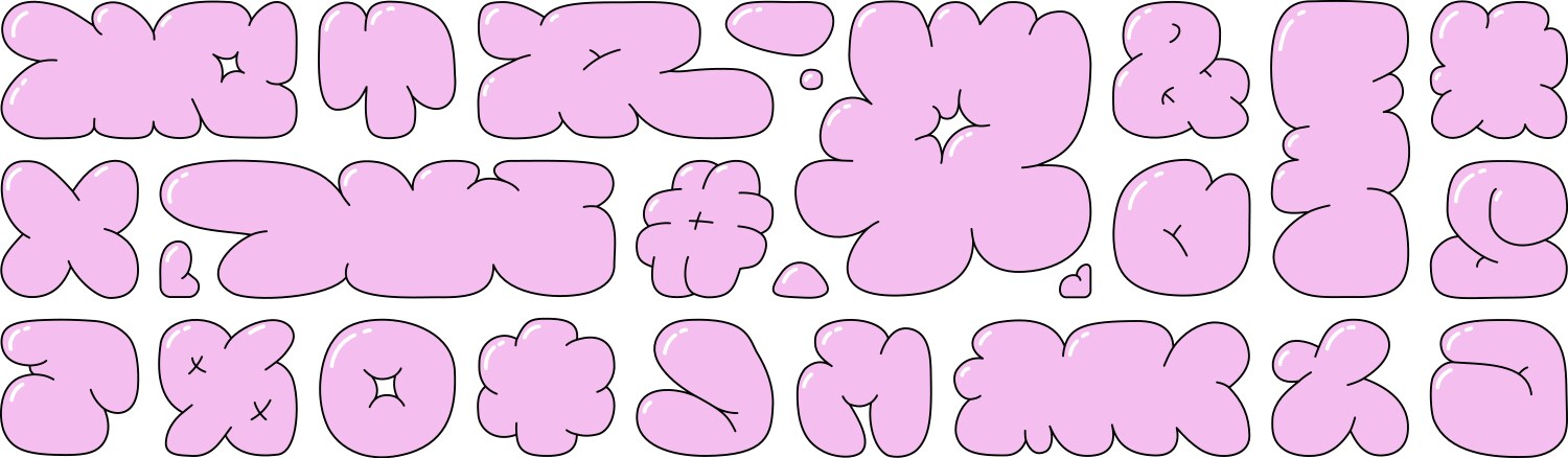 Bubble abstract shapes alphabet font funky Vector Image