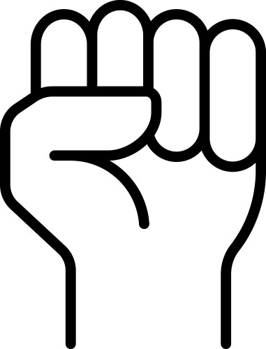 Two clenched fists icon in line and fill style Vector Image