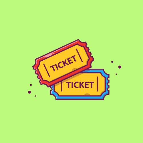 Ticket movie cartoon Royalty Free Vector Image