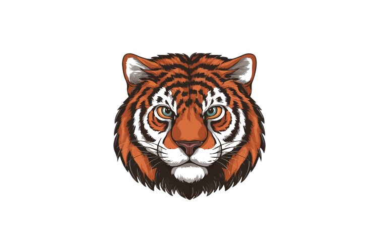 Tiger head face mascot design Royalty Free Vector Image